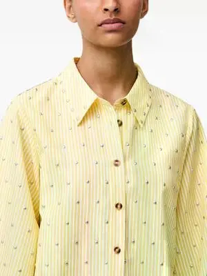 NEVER FULLY DRESSED Stud-embellished Striped Shirt
