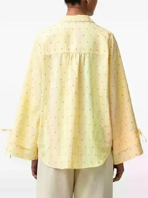 NEVER FULLY DRESSED Stud-embellished Striped Shirt
