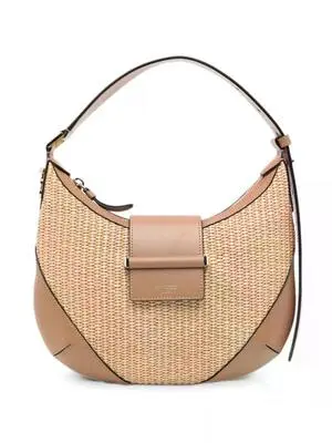 JIMMY CHOO Woven-panel Leather Shoulder Bag - Neutrals