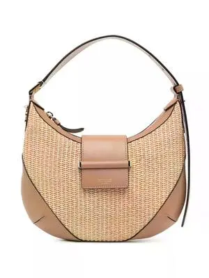 JIMMY CHOO Woven-panel Leather Shoulder Bag - Neutrals