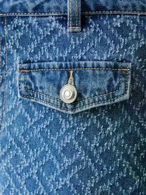 MORGAN Monogram-jacquard Denim Shorts