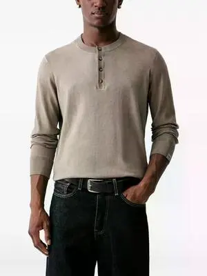Rag & Bone Henley-neck Sweater - Neutrals