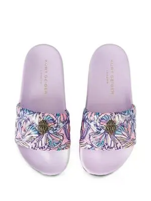 Kurt Geiger Meena Eagle Quilted Butterfly Print Slides