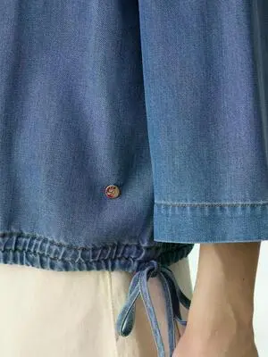 MOS MOSH Tessa Drawstring-hem Denim Shirt