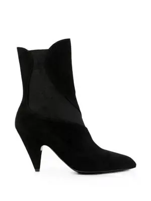 SERGIO ROSSI Mesh-insert Pointed-toe Ankle Boots