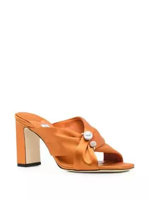 JIMMY CHOO Pearl-embellished Peep-toe Sandals