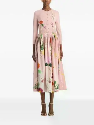 Oscar De La Renta Botanical Threadwork-embroidered Cardigan