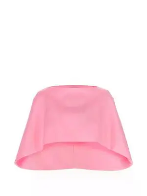 Alberta Ferretti Cropped Boat-neck Cape - Pink