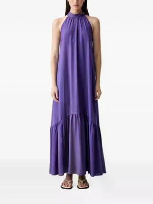 VICOLO Bow-detail Maxi Dress - Purple