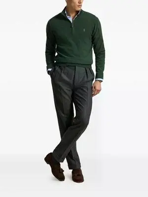 Polo Ralph Lauren Quarter-zip Sweater With Embroidered Pony - Green
