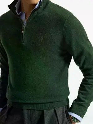 Polo Ralph Lauren Quarter-zip Sweater With Embroidered Pony - Green