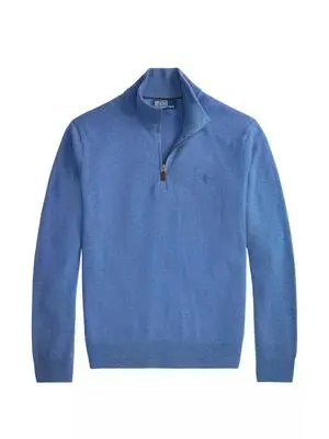 Polo Ralph Lauren Pony-embroidered Quarter-zip Sweater - Blue