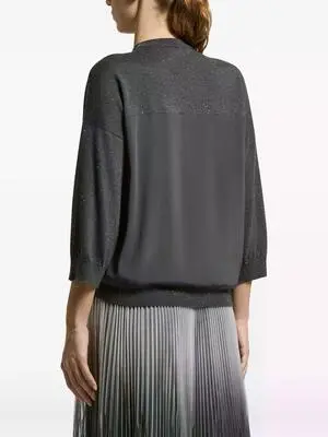 Peserico Flecked-knit Panelled Sweater
