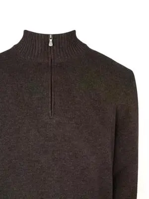 GRAN SASSO Quarter-zip Sweater - Brown
