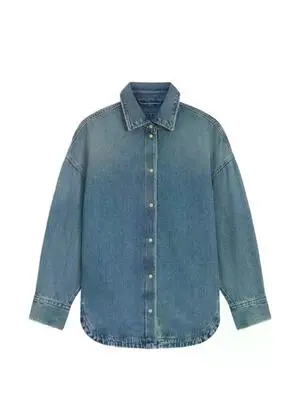 BOSS Oversize-fit Shirt In Rigid Denim - Blue