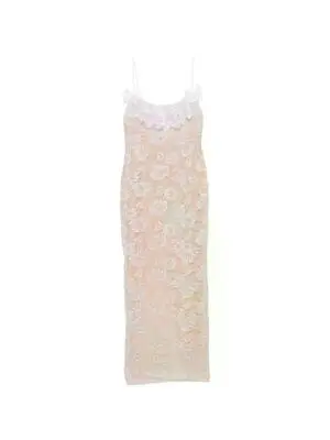 Alessandra Rich Sequin-embroidered Lace Maxi Dress - Neutrals