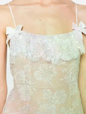 Alessandra Rich Sequin-embroidered Lace Maxi Dress - Neutrals