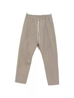 Rick Owens Drawstring-waist Zipped-front Trousers - Grey