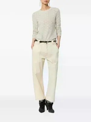 MARANT ETOILE Obeline Openwork Knit Sweater - White