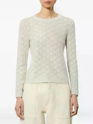 MARANT ETOILE Obeline Openwork Knit Sweater - White