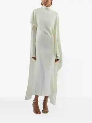 TALLER MARMO Carrington Cape-panel Midi Dress - Neutrals
