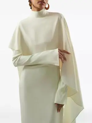 TALLER MARMO Carrington Cape-panel Midi Dress - Neutrals