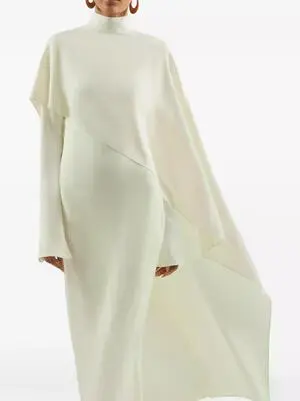 TALLER MARMO Carrington Cape-panel Midi Dress - Neutrals