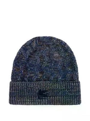 Etro Cable-knit Embroidered-logo Beanie Hat