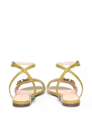 COCCINELLE Knotted Buckle-detail Sandals - Green