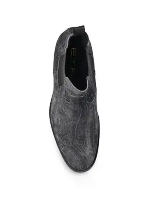 Etro Paisley-print Suede Chelsea Boots