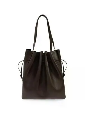 Yuzefi Scallop Pebble-grain Leather Tote Bag - Brown
