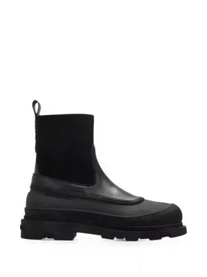Moncler Vera Edge Leather Ankle Boots - Black