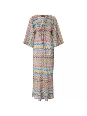 Missoni Long Lamé Cover-up Caftan - Neutrals
