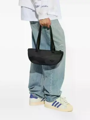 Adidas Small Logo-patch Panelled Shoulder Bag - Black