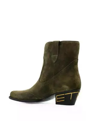 Etro Logo-plaque Suede Ankle Boots