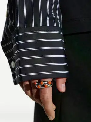 Marni Cabochon-embellished Brass Ring - Silver