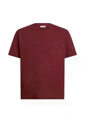 Etro Cotton Jersey T-shirt With Raised Pegaso Logo - Red