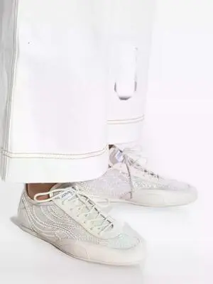 JIMMY CHOO Sunny F Sequin-embellished Sneakers - Neutrals