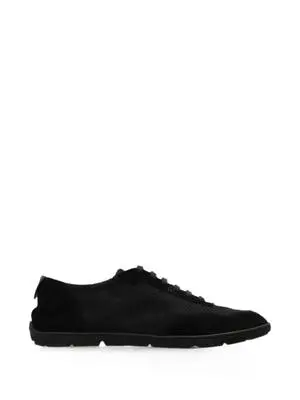 Giorgio Armani Suede-panelled Low-top Sneakers - Black