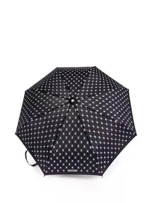 Moschino Monogram Folding Umbrella - Black