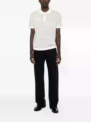 A.p.c. Striped Short-sleeve Polo Shirt - Neutrals