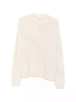A.p.c. Logo Intarsia Ribbed-knit Sweater - Neutrals