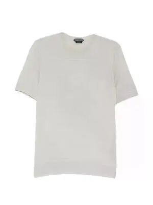 TOM FORD Fine-knit Short-sleeve T-shirt - Neutrals