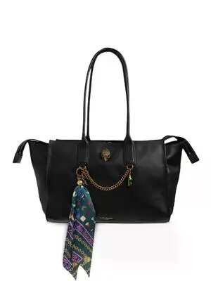 Kurt Geiger Sloane Leather Tote Bag With Eagle Head Motif - Black