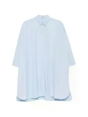 JIL SANDER Oversized Curved-hem Shirt - Blue