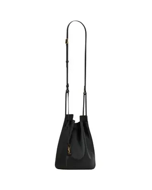 Saint Laurent Logo Plaque Drawstring Bucket Bag
