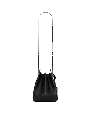 Saint Laurent Logo Plaque Drawstring Bucket Bag