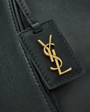 Saint Laurent Logo Plaque Drawstring Bucket Bag