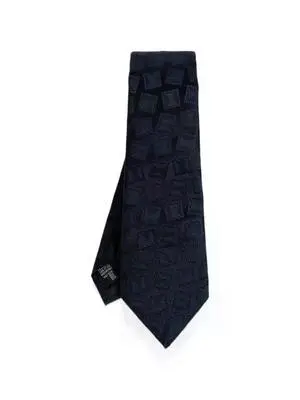 Giorgio Armani Geometric-pattern Tie - Blue
