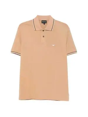 Emporio Armani Slim Fit Polo Shirt Essential In Stretch Cotton Pique - Neutrals